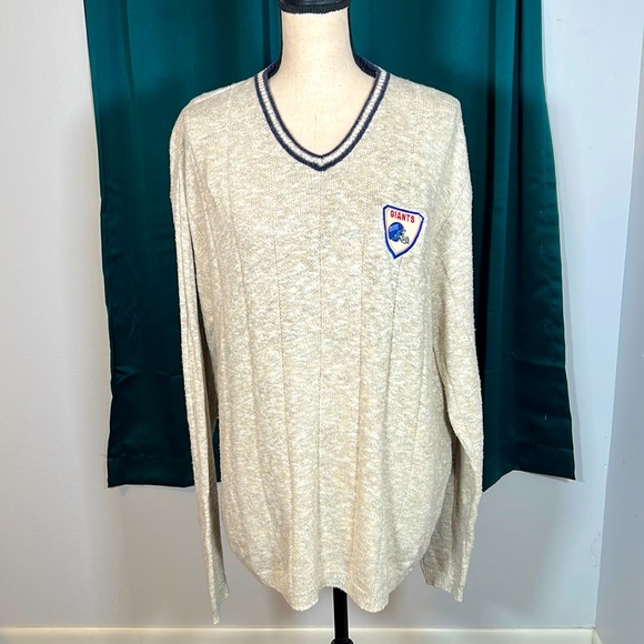 Lee | Sweaters | Vintage Lee Sport Giants Knit V Neck Sweater Beige ...
